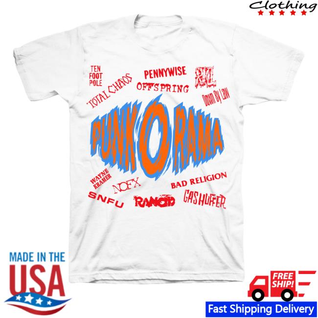 Punk O Rama Merch Por Logo White Hooded Sweatshirt - Tiotee