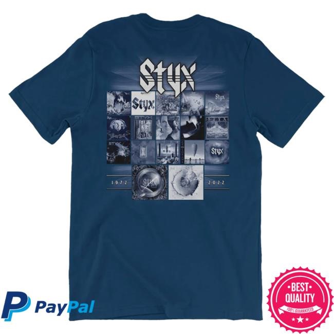 Official Styx World Clothing Styx - 5 Decades Of Hits T Shirt - Tiotee